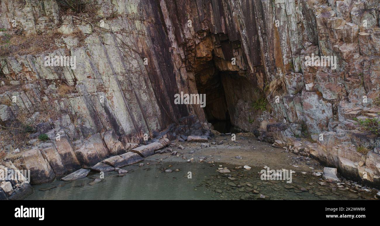 Sea cave with koi fish in Hong Kong Geopark Stock Photo - Alamy