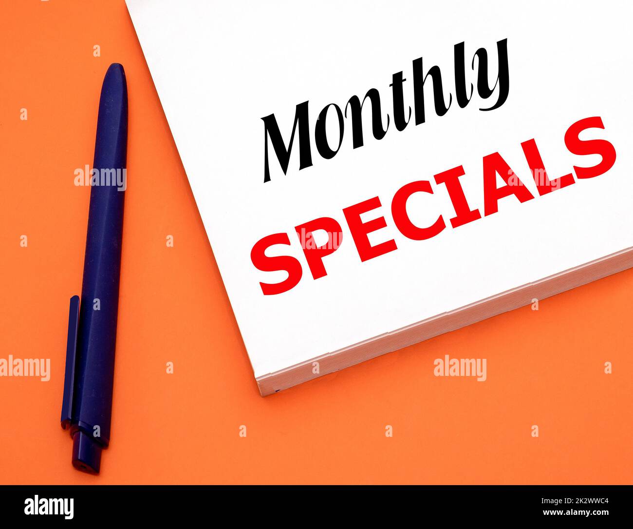 Monthly specials banner Stock Photo - Alamy