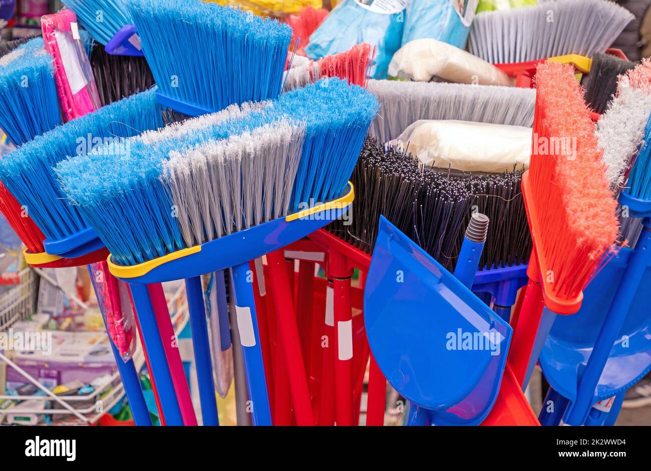 Mops and sponges cleaning equipment Stock Photo - Alamy