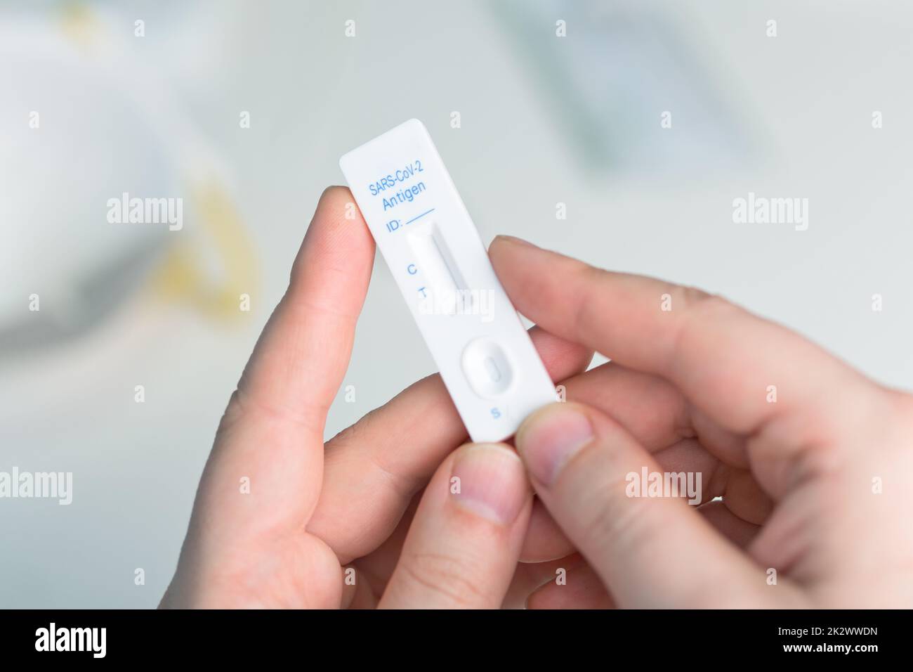 Corona virus antigen fast test. Lab card kit test for COVID-19 Stock ...
