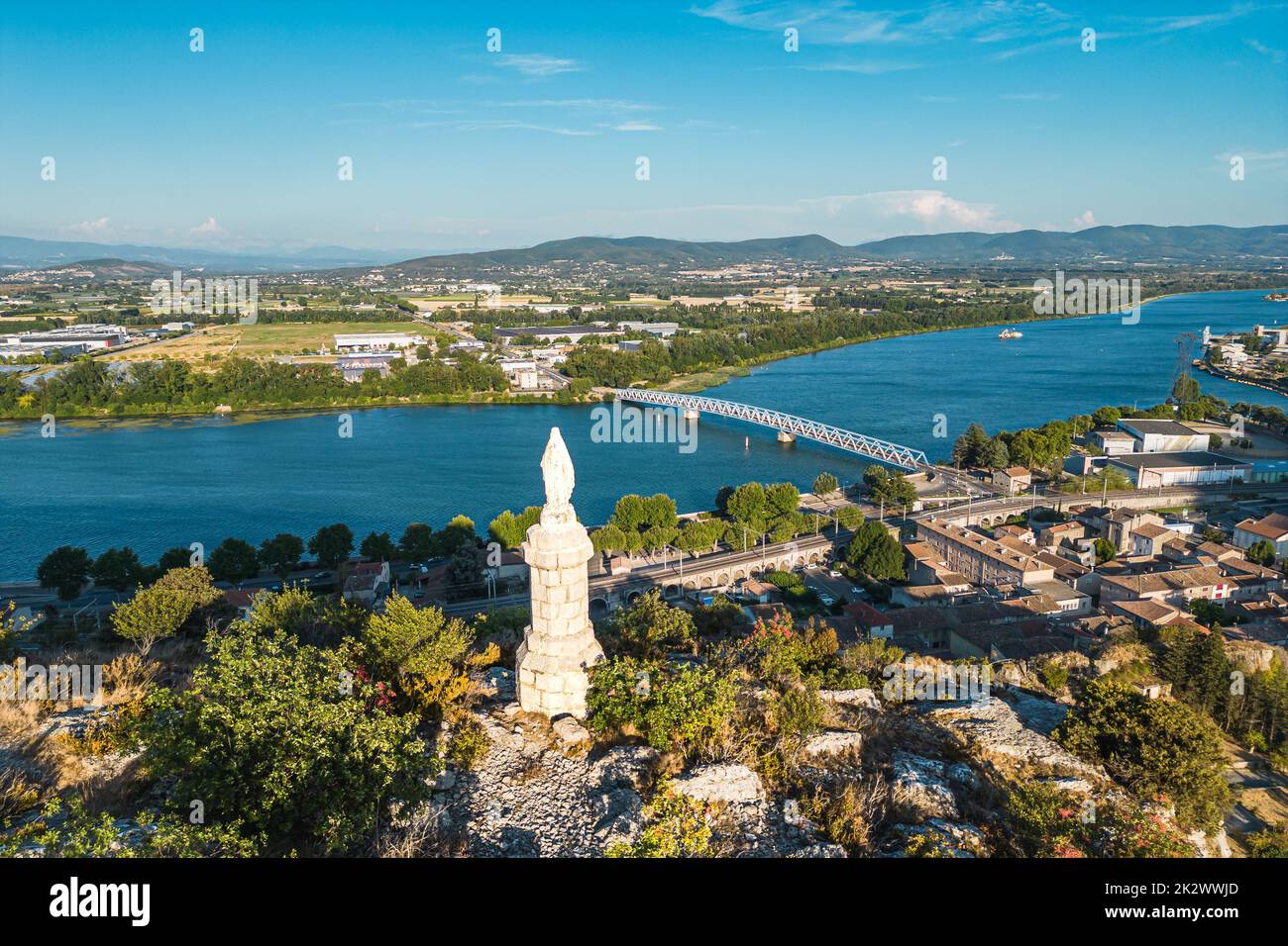 Le Pouzin and the view near the Blessed Virgin Stock Photo - Alamy