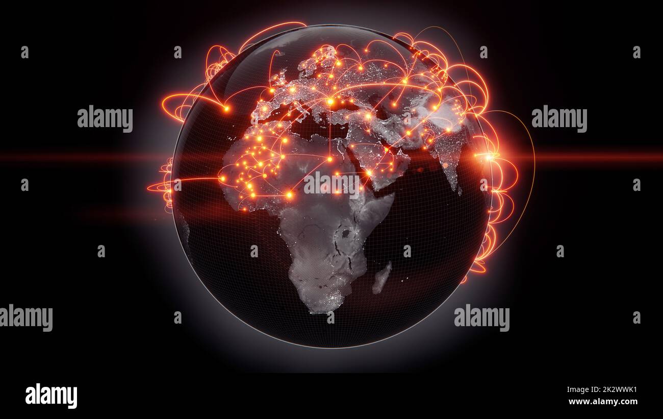 Communication globalization globe computer hi-res stock photography and ...