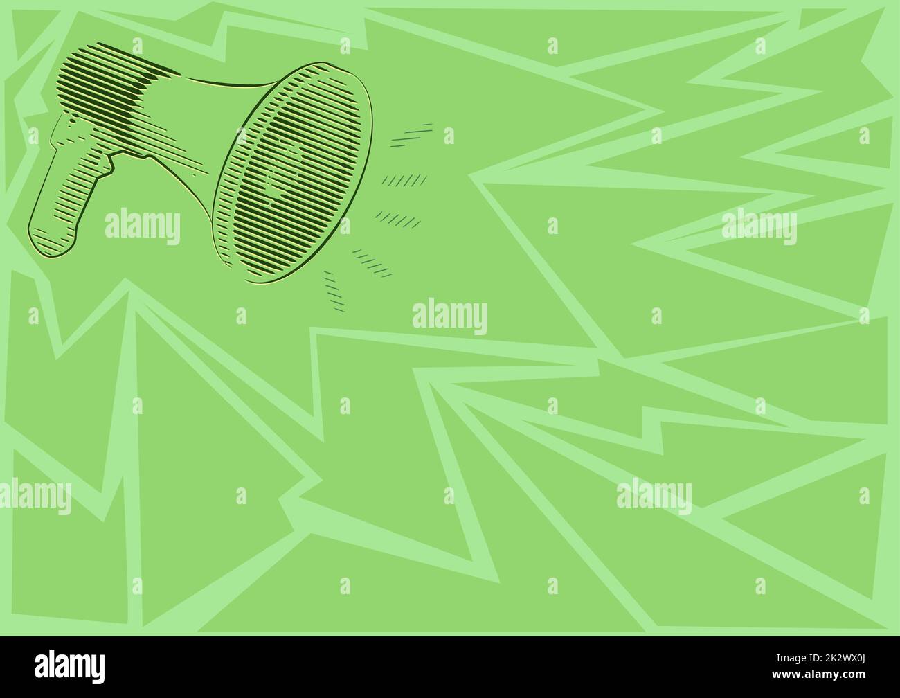 Illustration Of A Loud Megaphone Speaker Making New Announcements. Line ...