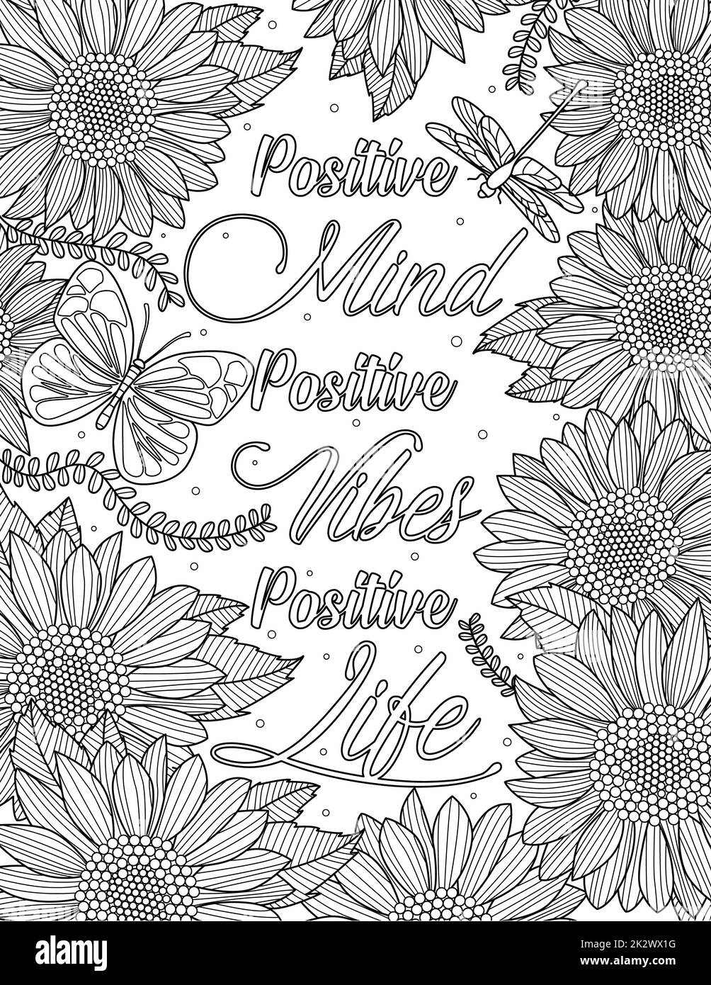 Pretty Butterfly Drawing Flying Around Inspirational Vibes Message ...