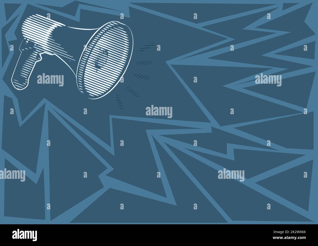 Illustration Of A Loud Megaphone Speaker Making New Announcements. Line ...