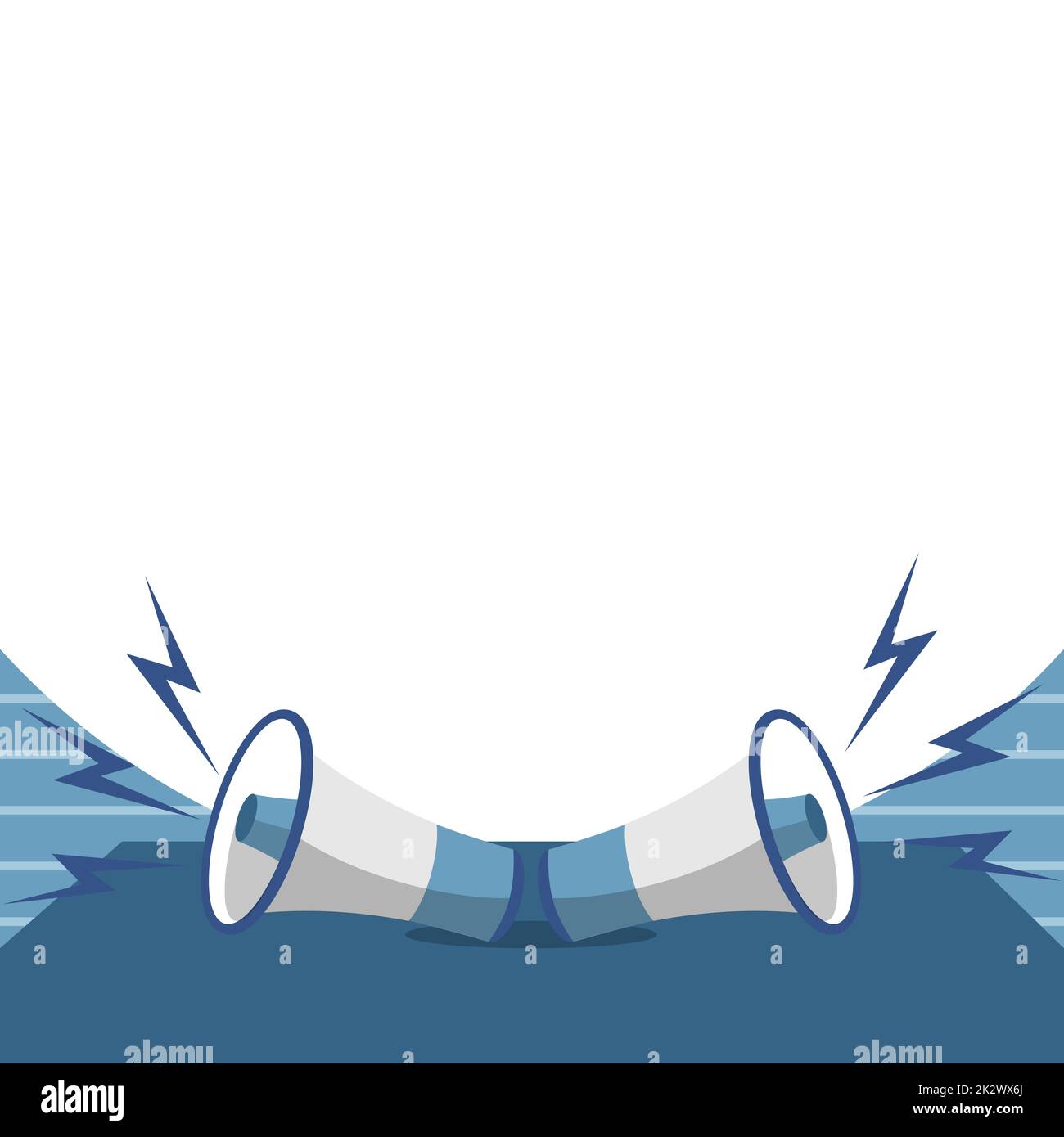Pair Of Megaphones Drawing Generating Thunders Making New Announcement ...