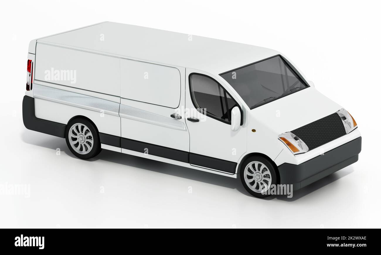 Transport van isolated on white background. 3D illustration Stock Photo ...