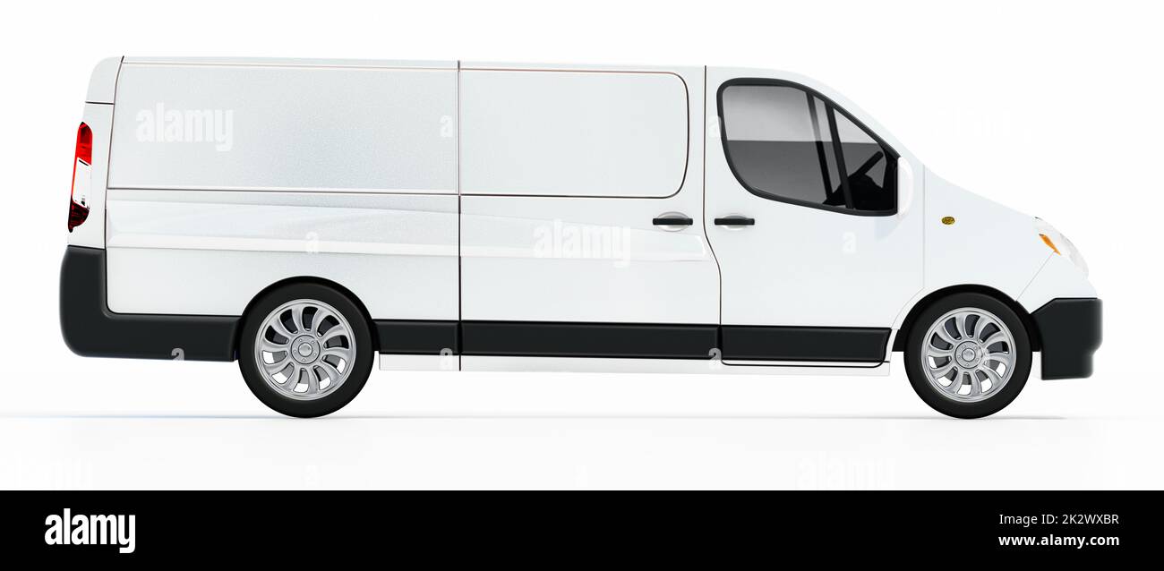 Transport van isolated on white background. 3D illustration Stock Photo ...