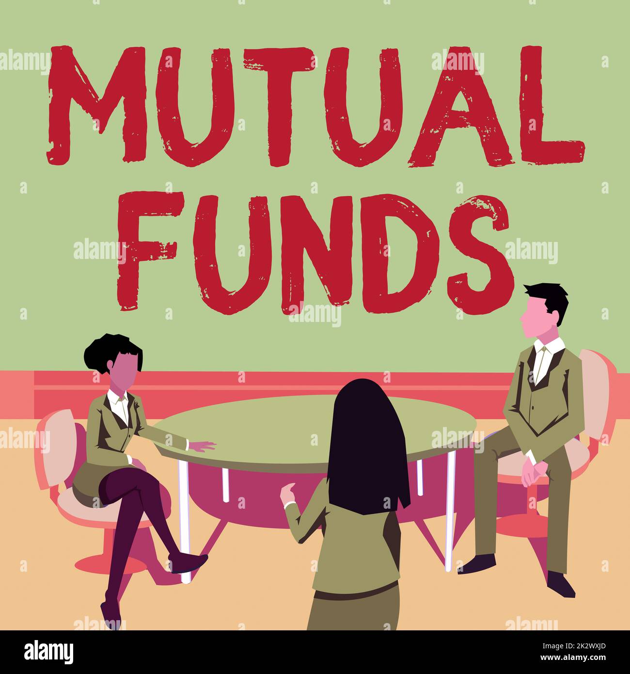 Hand writing sign Mutual Funds. Business approach An investment program ...