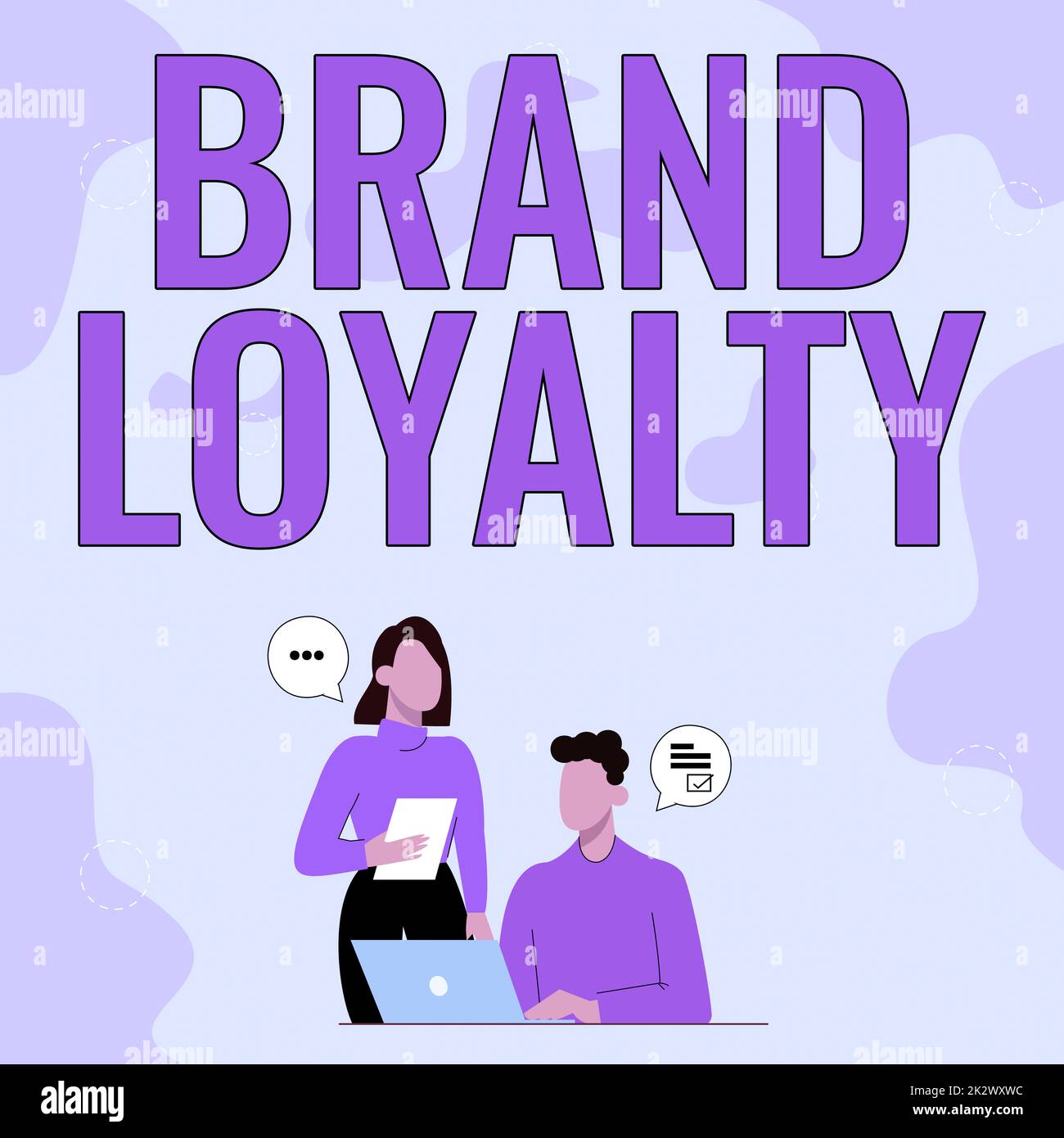 Sign displaying Brand Loyalty. Business overview Repeat Purchase ...