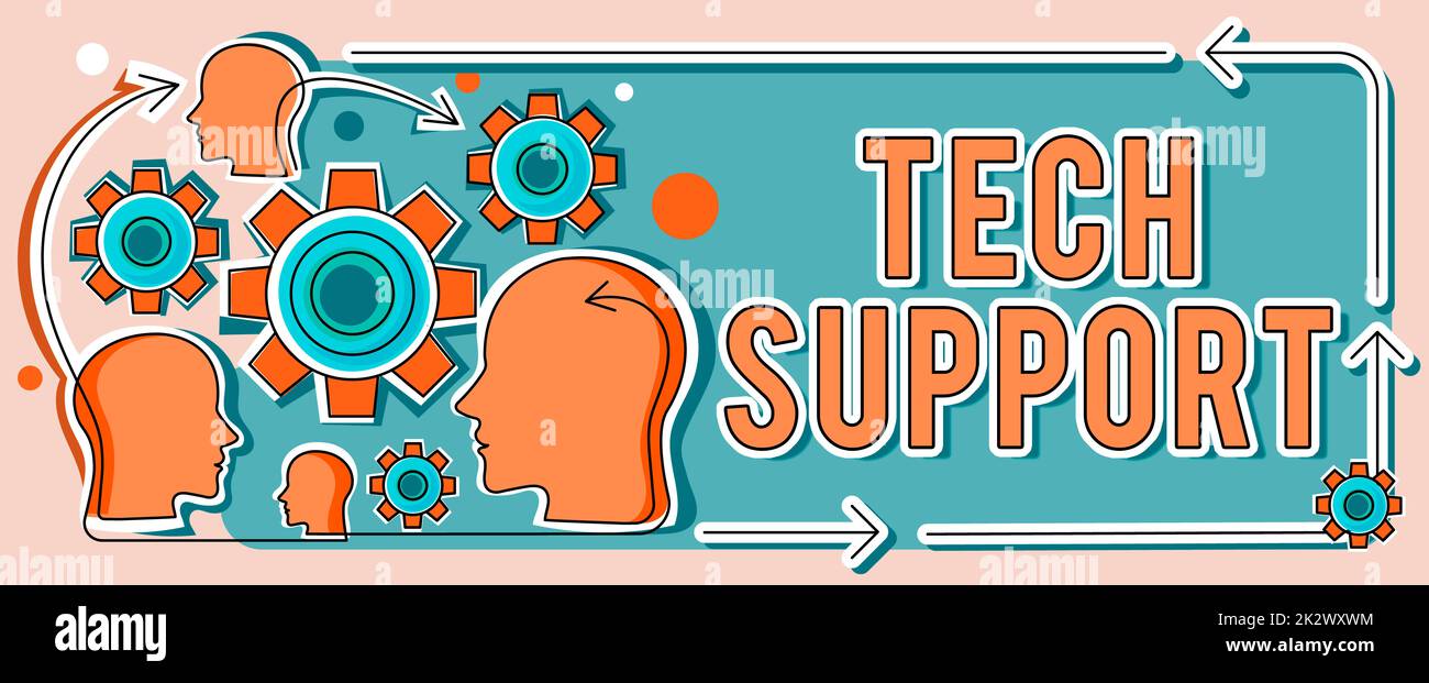 Conceptual display Tech Support. Concept meaning Assisting individuals ...