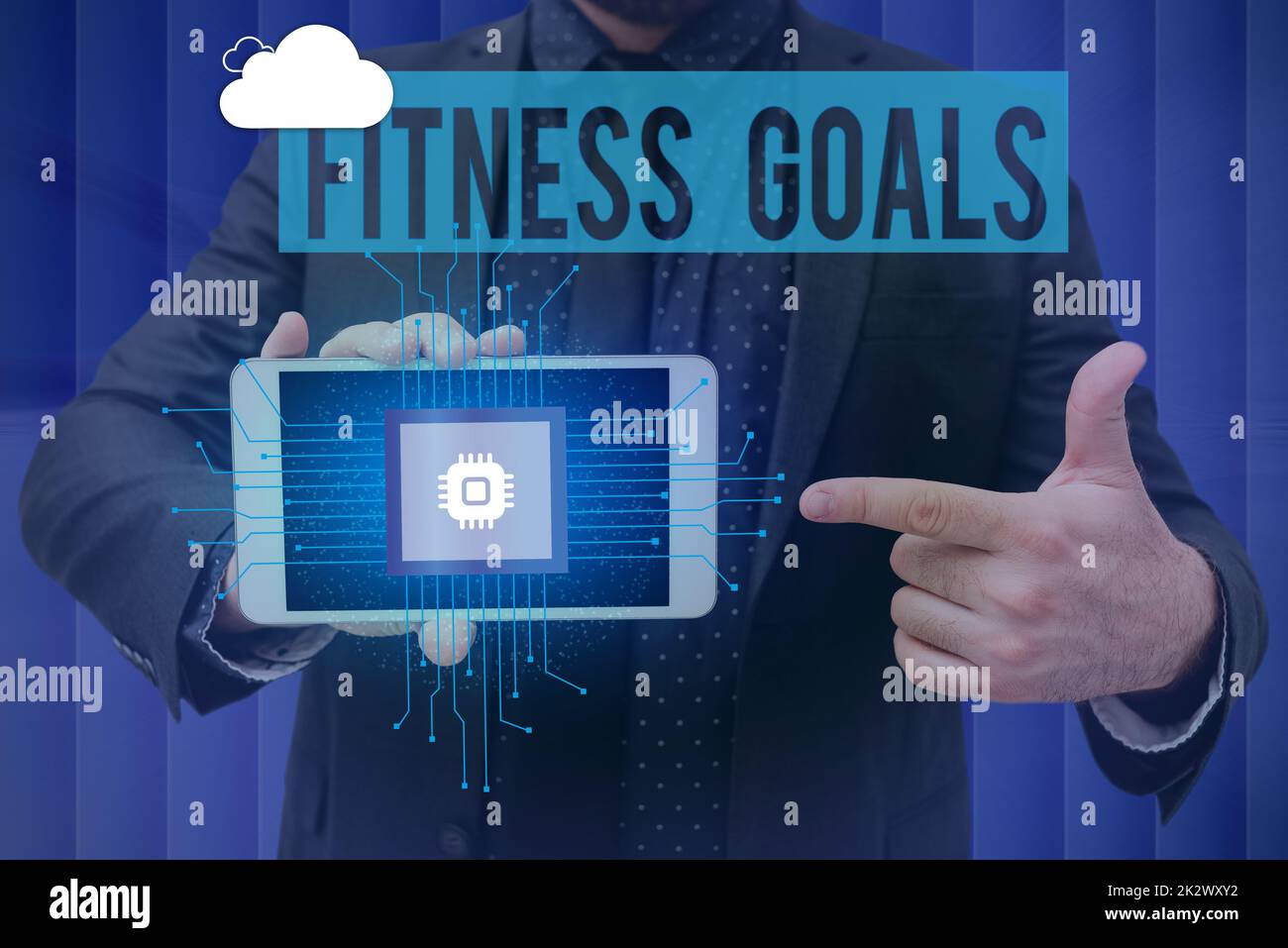 Writing displaying text Fitness Goals. Business concept Loose fat Build ...