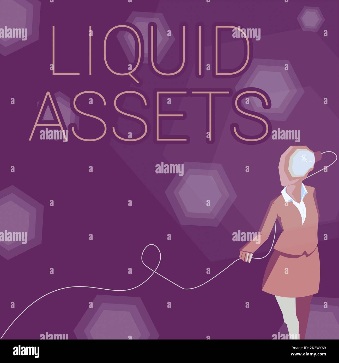 Text caption presenting Liquid Assets. Business concept Cash and Bank ...