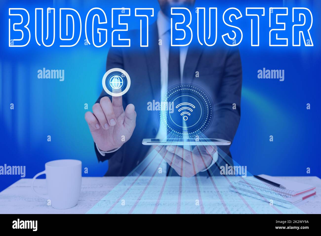 Text showing inspiration Budget Buster. Concept meaning Carefree ...
