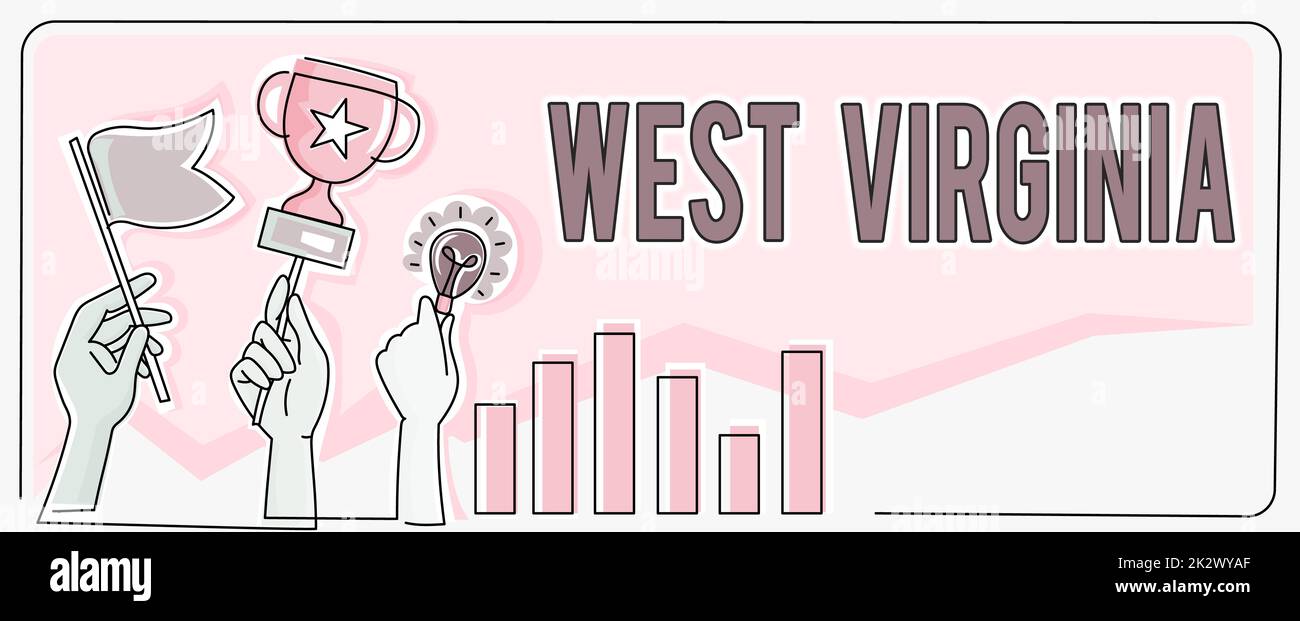 Conceptual display West Virginia. Concept meaning United States of ...