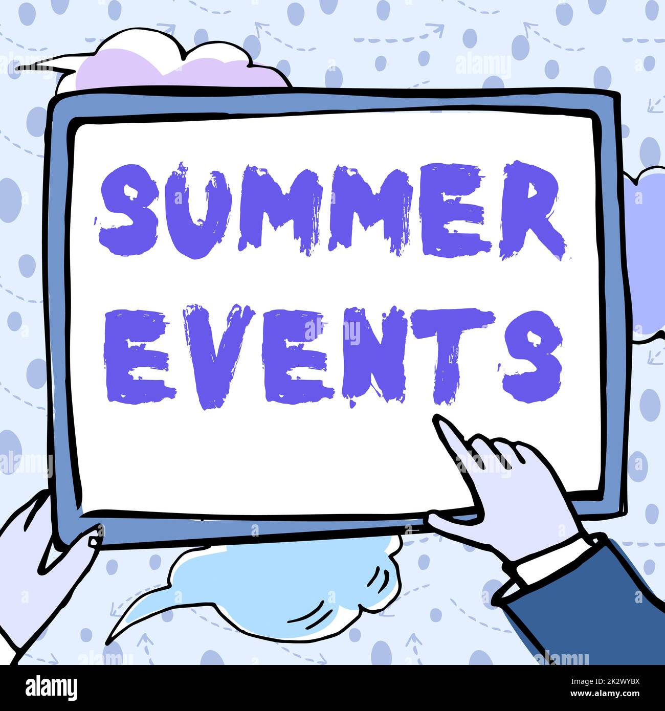 Text caption presenting Summer Events. Business overview Celebration ...
