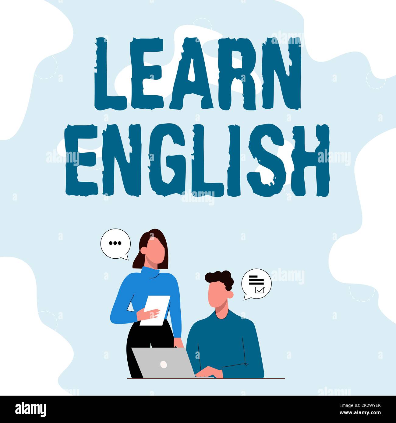 Hand writing sign Learn English. Business overview Universal Language ...