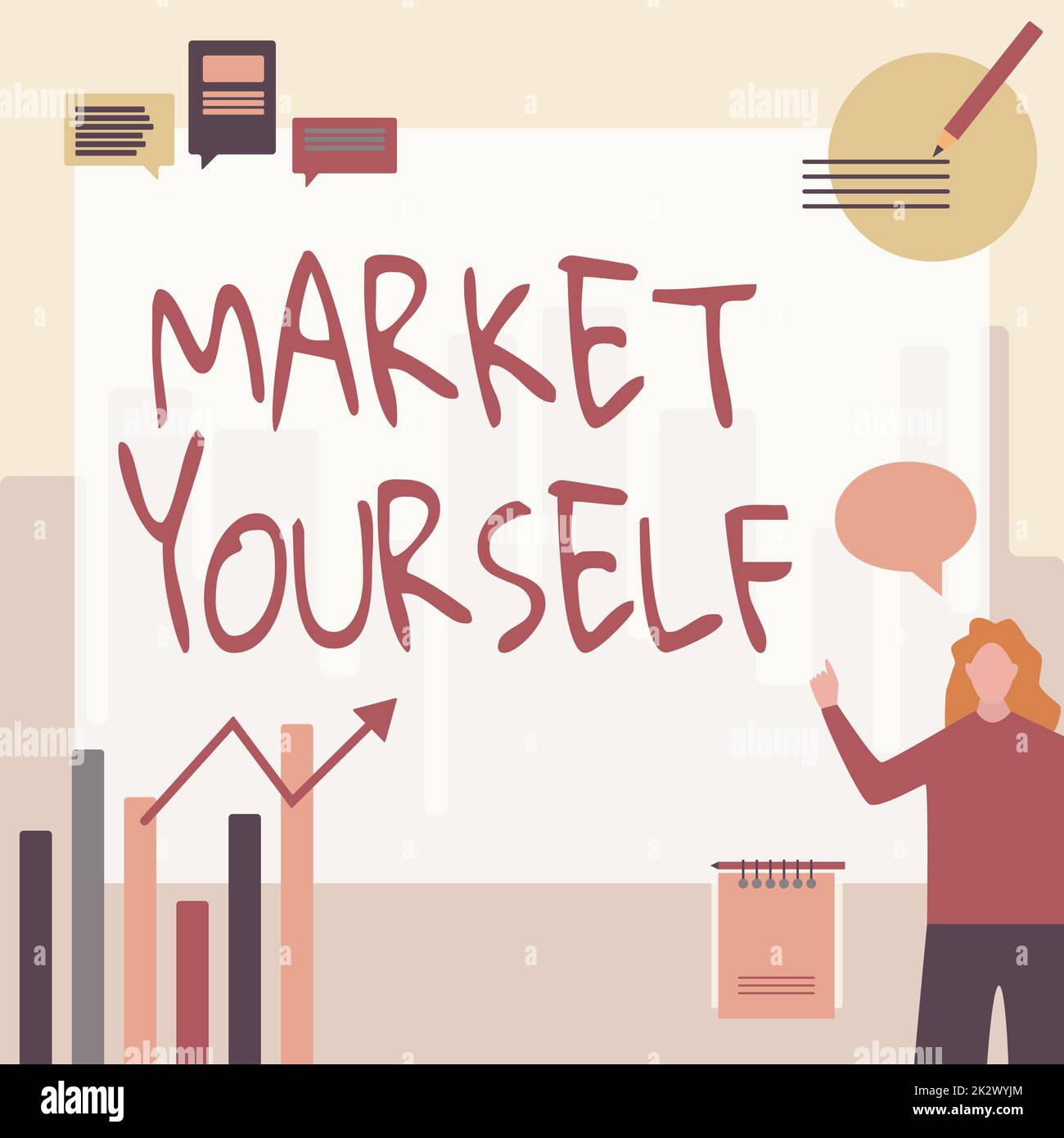 Hand writing sign Market Yourself. Conceptual photo Making yourself for ...