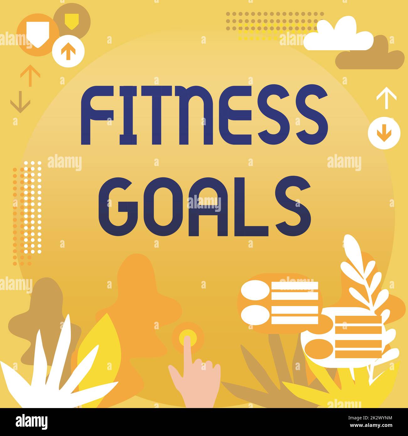 Conceptual caption Fitness Goals. Word for Loose fat Build muscle ...