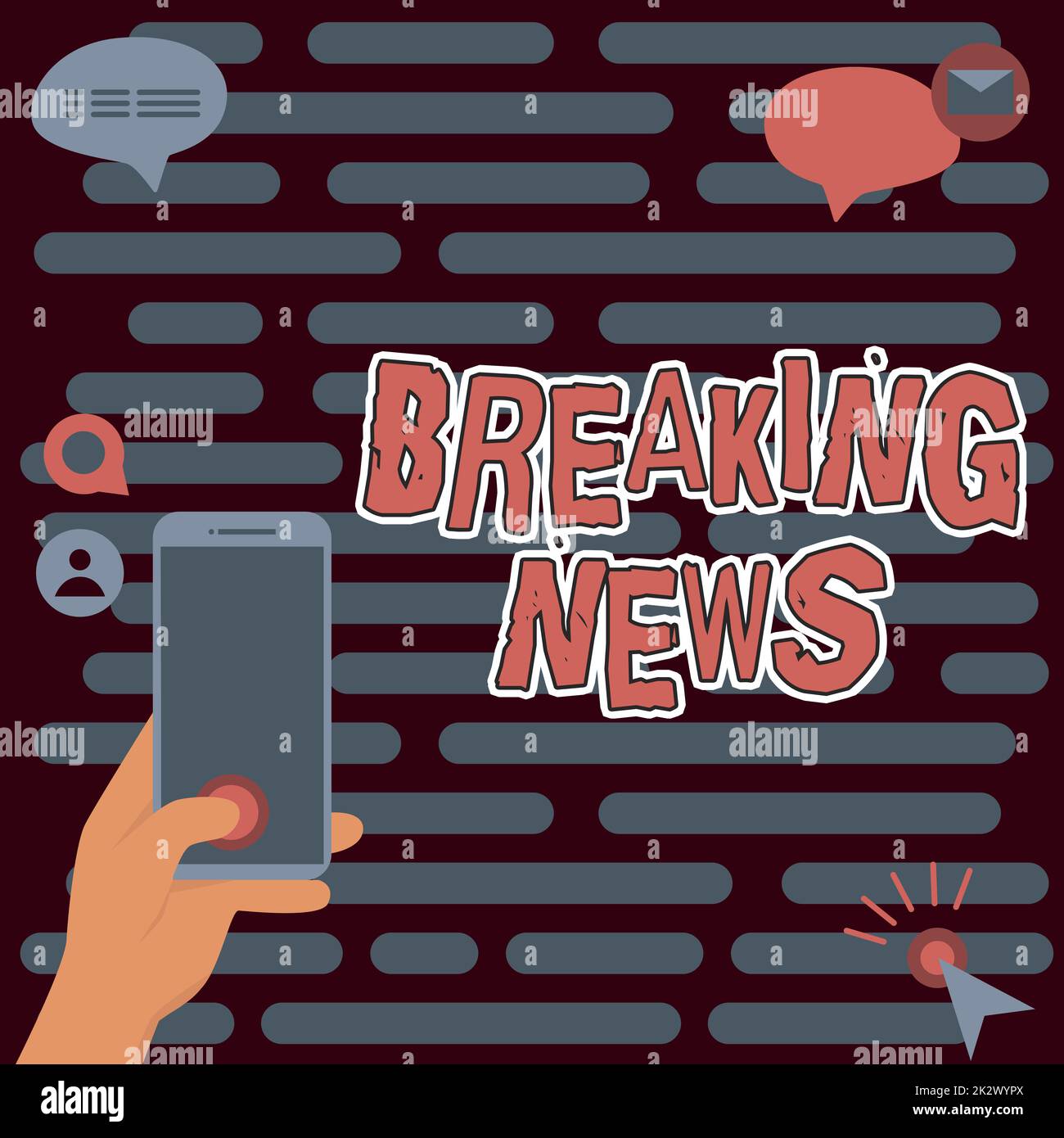 Hand writing sign Breaking News. Internet Concept Special Report ...