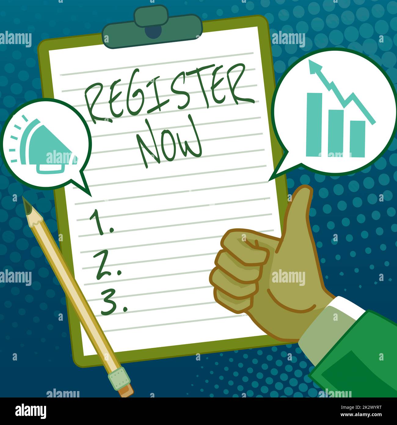 Text caption presenting Register Now. Word for Name in an Official List ...