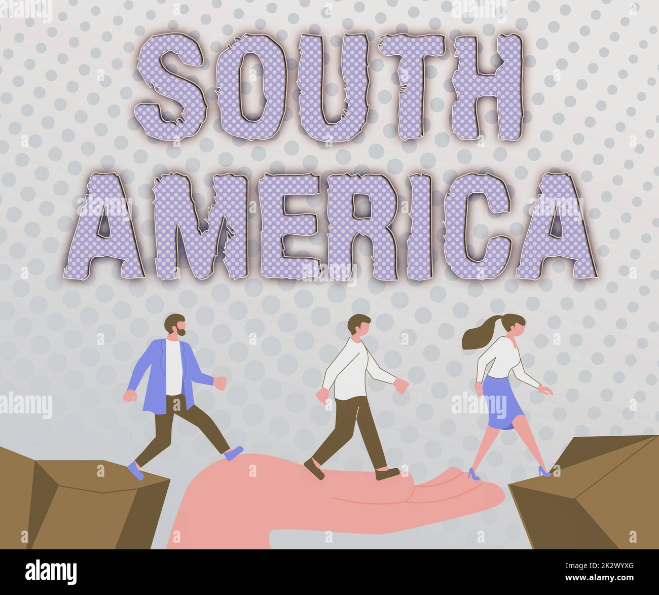 Text sign showing South America. Conceptual photo Continent in Western ...