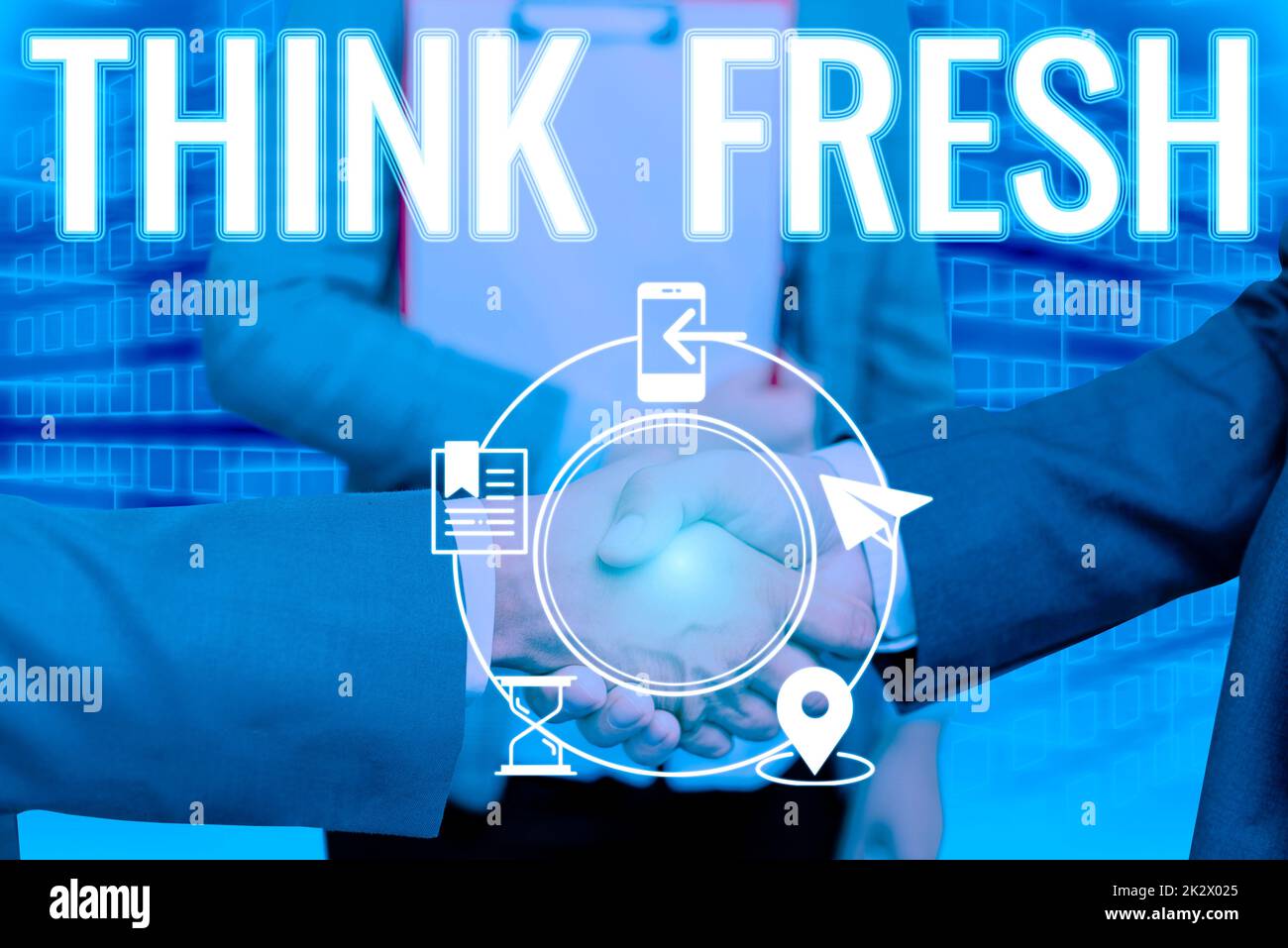 Sign displaying Think Fresh. Business showcase Thinking on natural ...