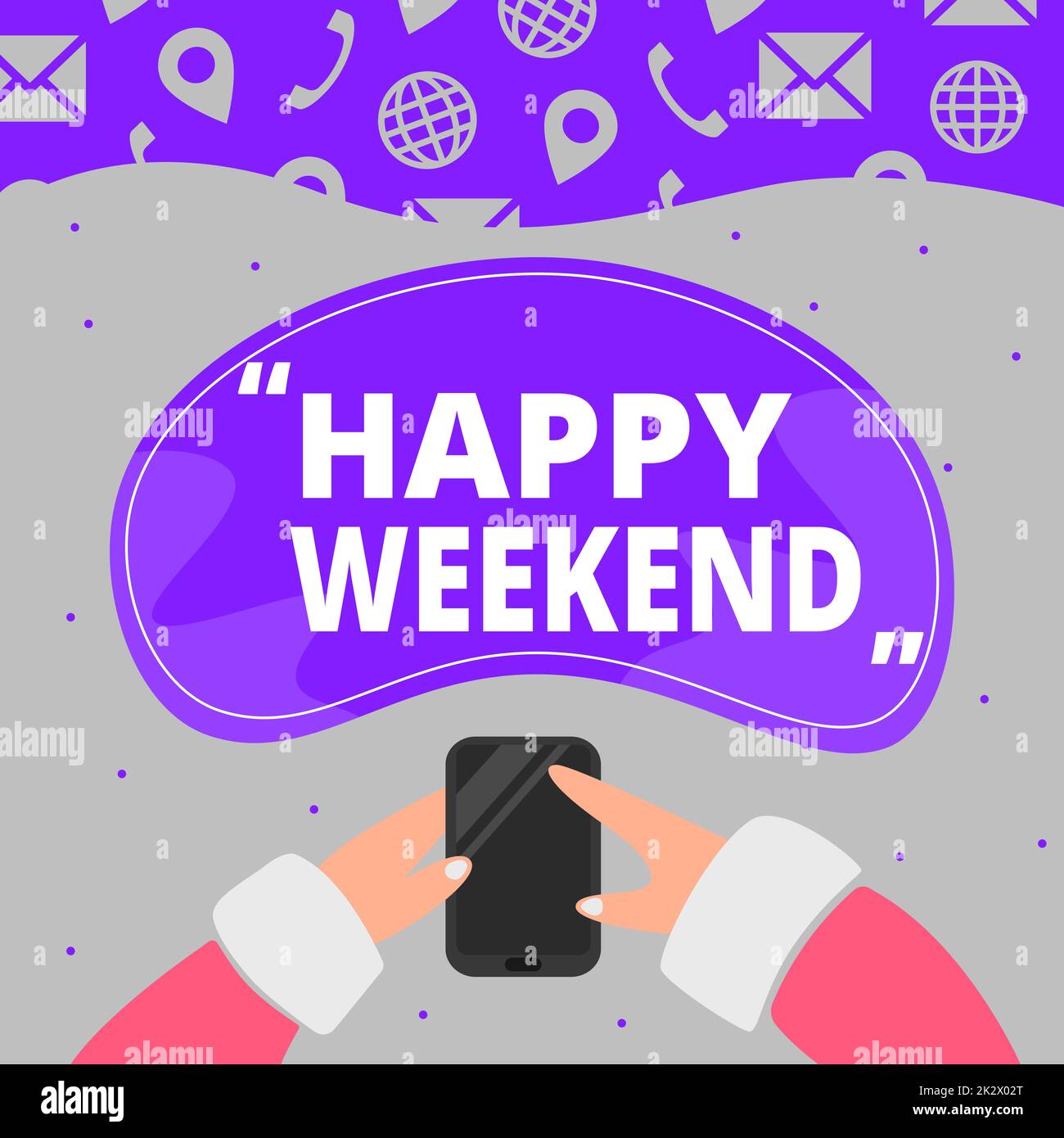 Conceptual caption Happy Weekend. Internet Concept Cheerful rest day ...