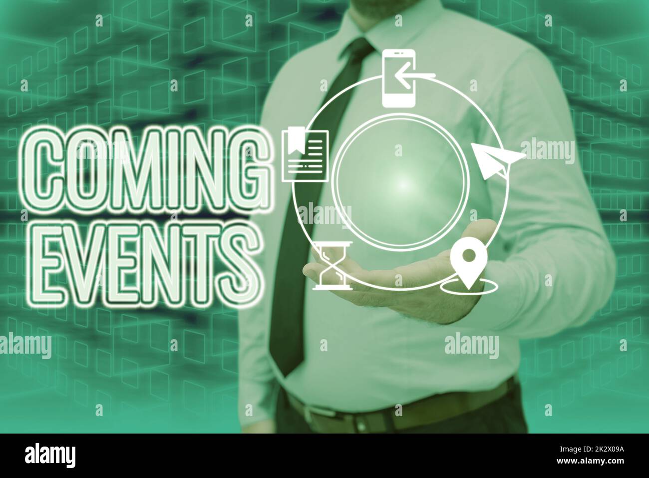 Text sign showing Coming Events. Word Written on Happening soon ...