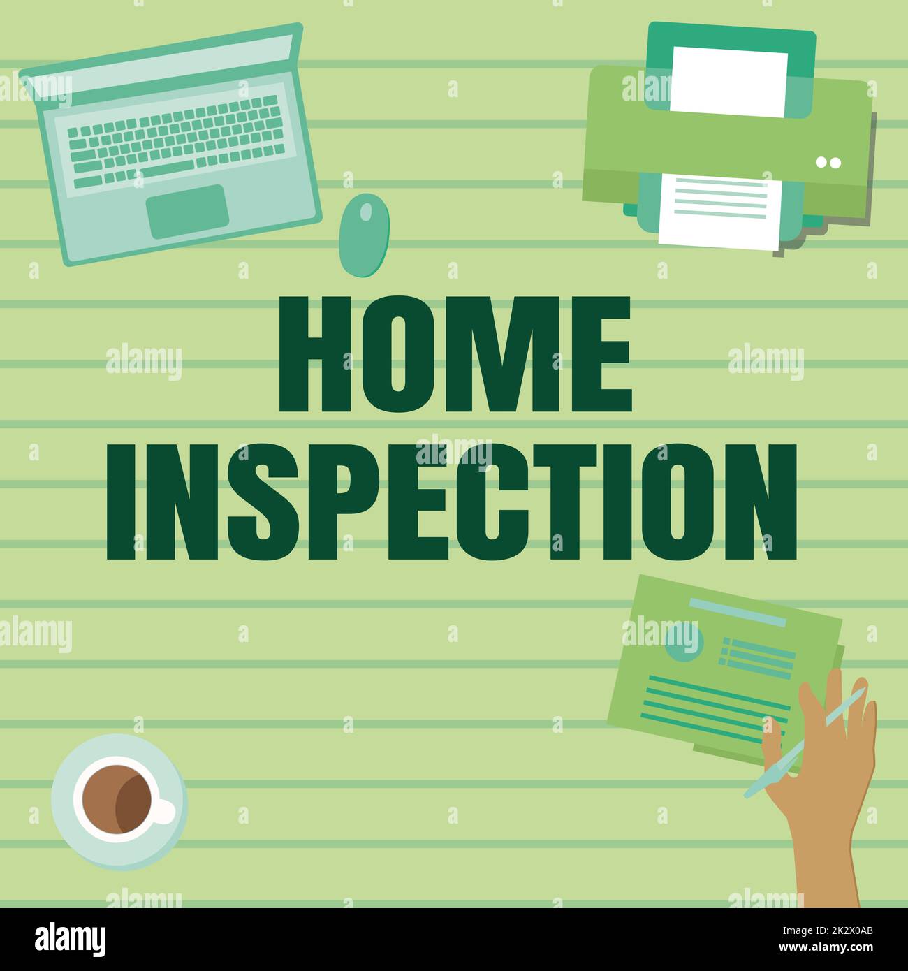 Text sign showing Home Inspection. Business overview Examination of the ...