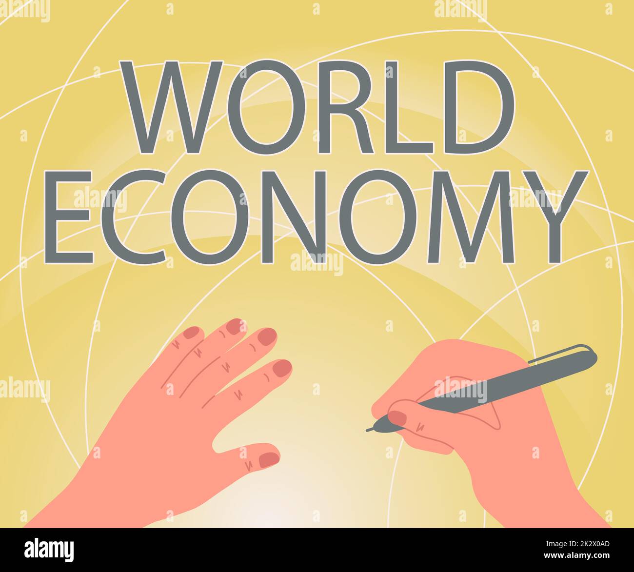 Conceptual display World Economy. Concept meaning Global Worldwide ...