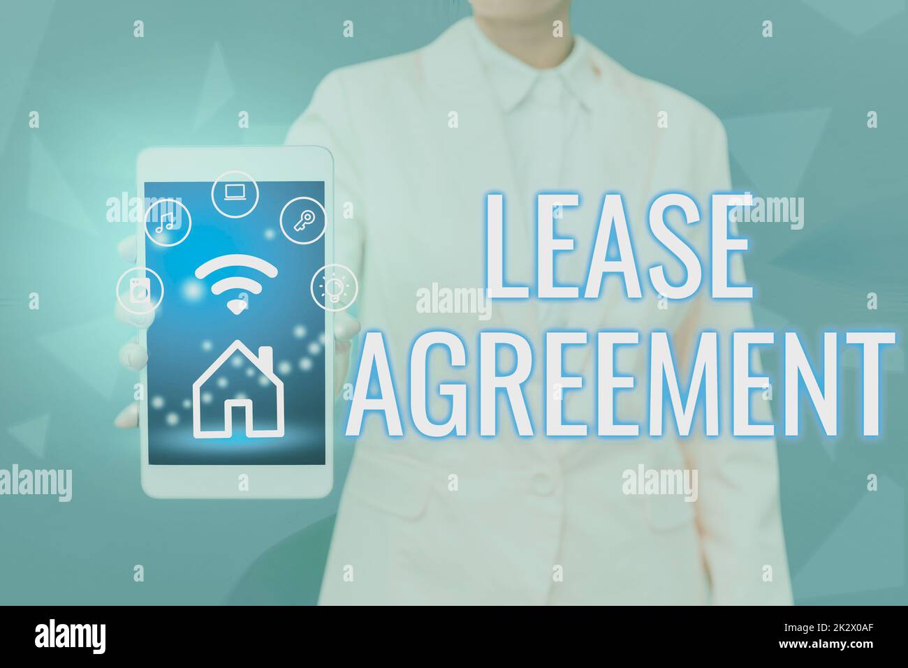 Text caption presenting Lease Agreement. Business overview Contract on ...