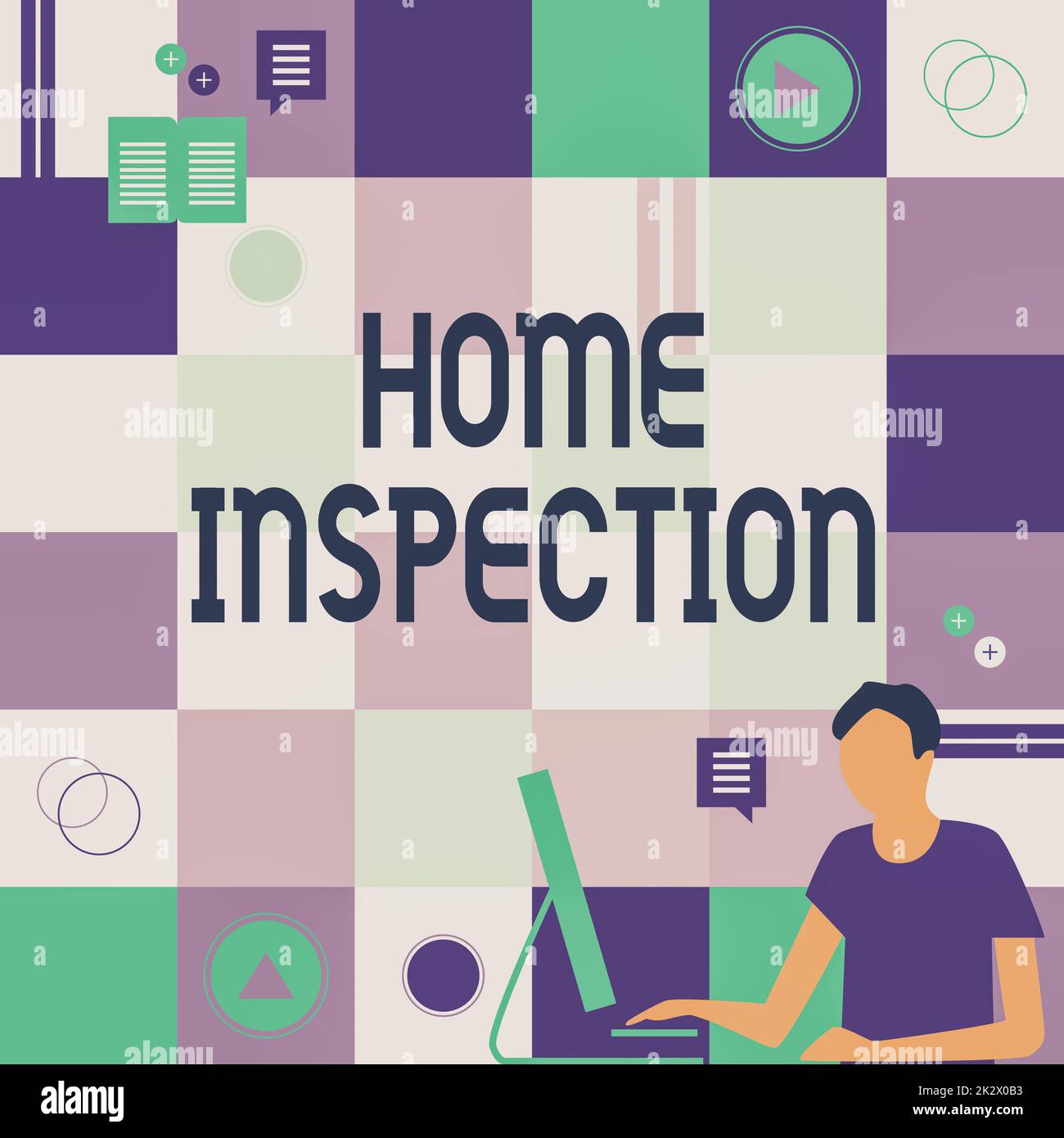Hand writing sign Home Inspection. Word Written on Examination of the ...