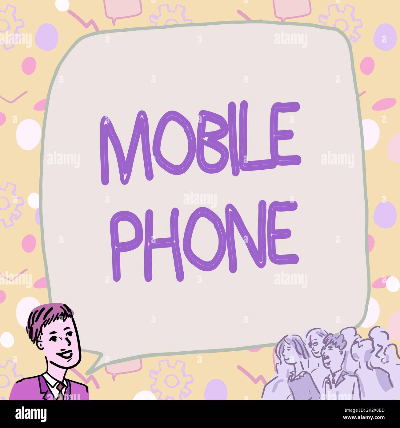 Text sign showing Mobile Phone. Business overview A handheld device ...