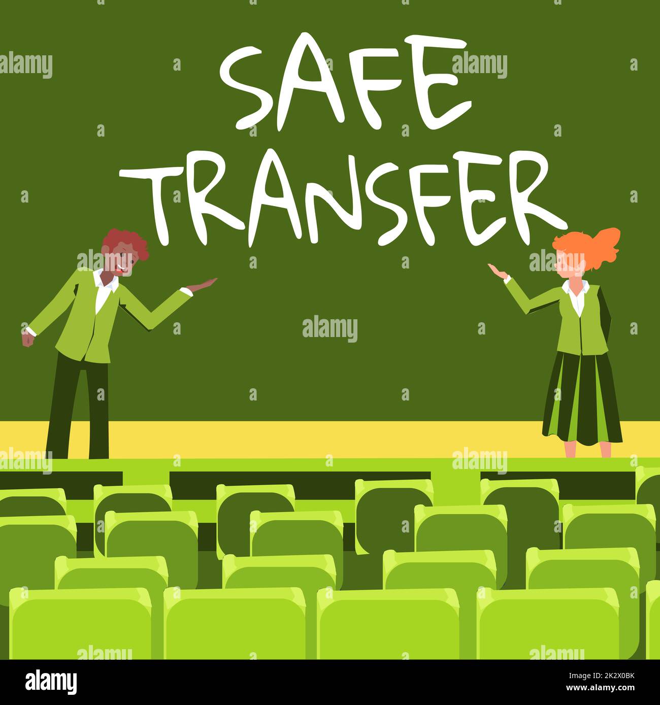 Text caption presenting Safe Transfer. Business approach Wire Transfers ...