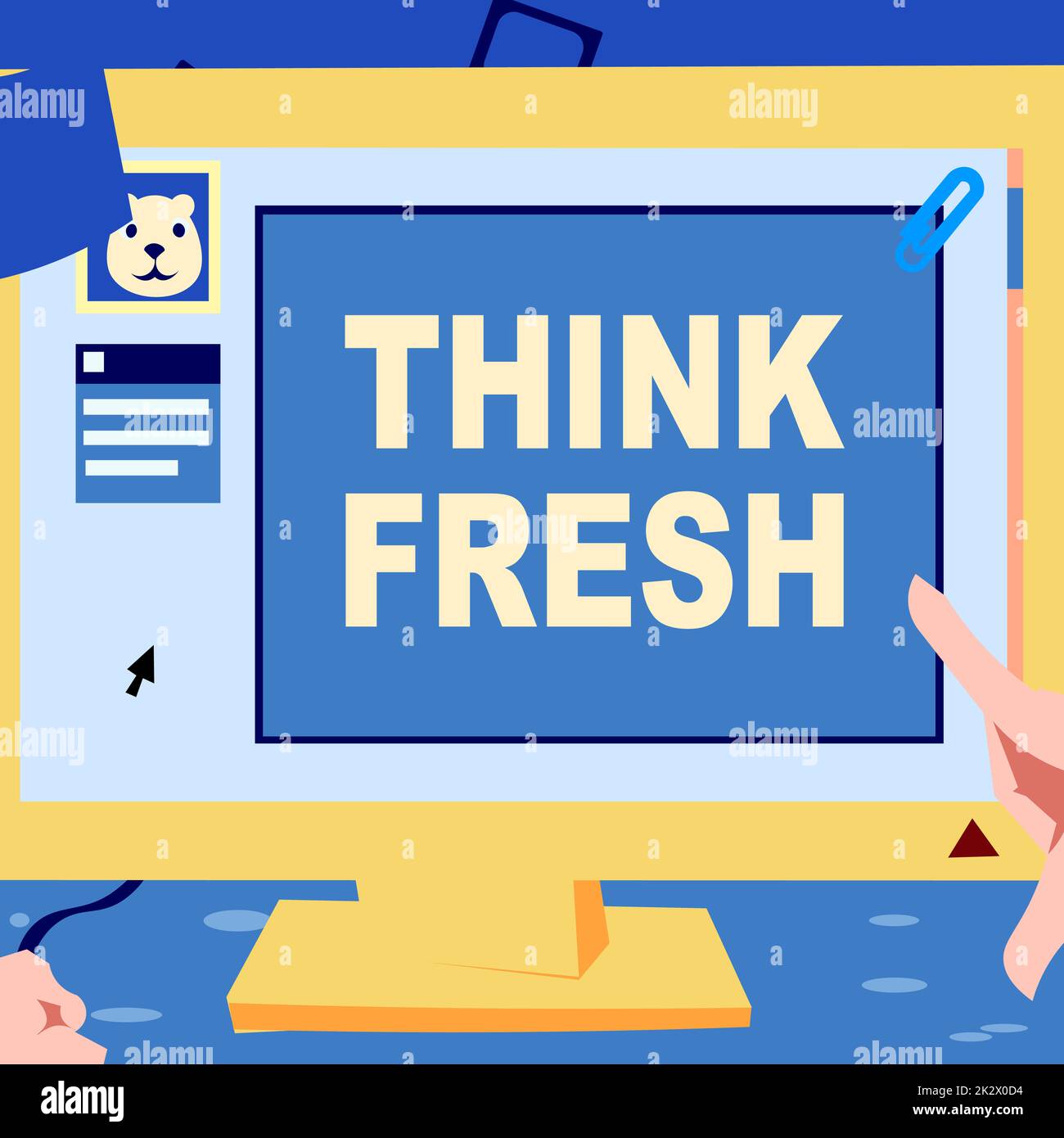 Text sign showing Think Fresh. Word for Thinking on natural ingredients ...