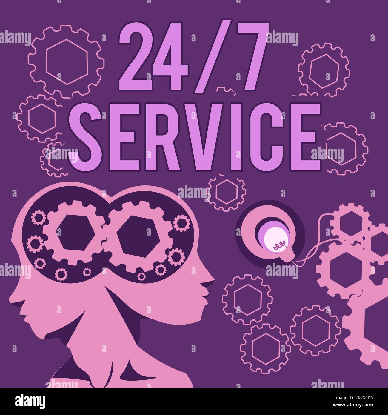 Text sign showing 24 Or 7 Service. Business showcase Always available ...