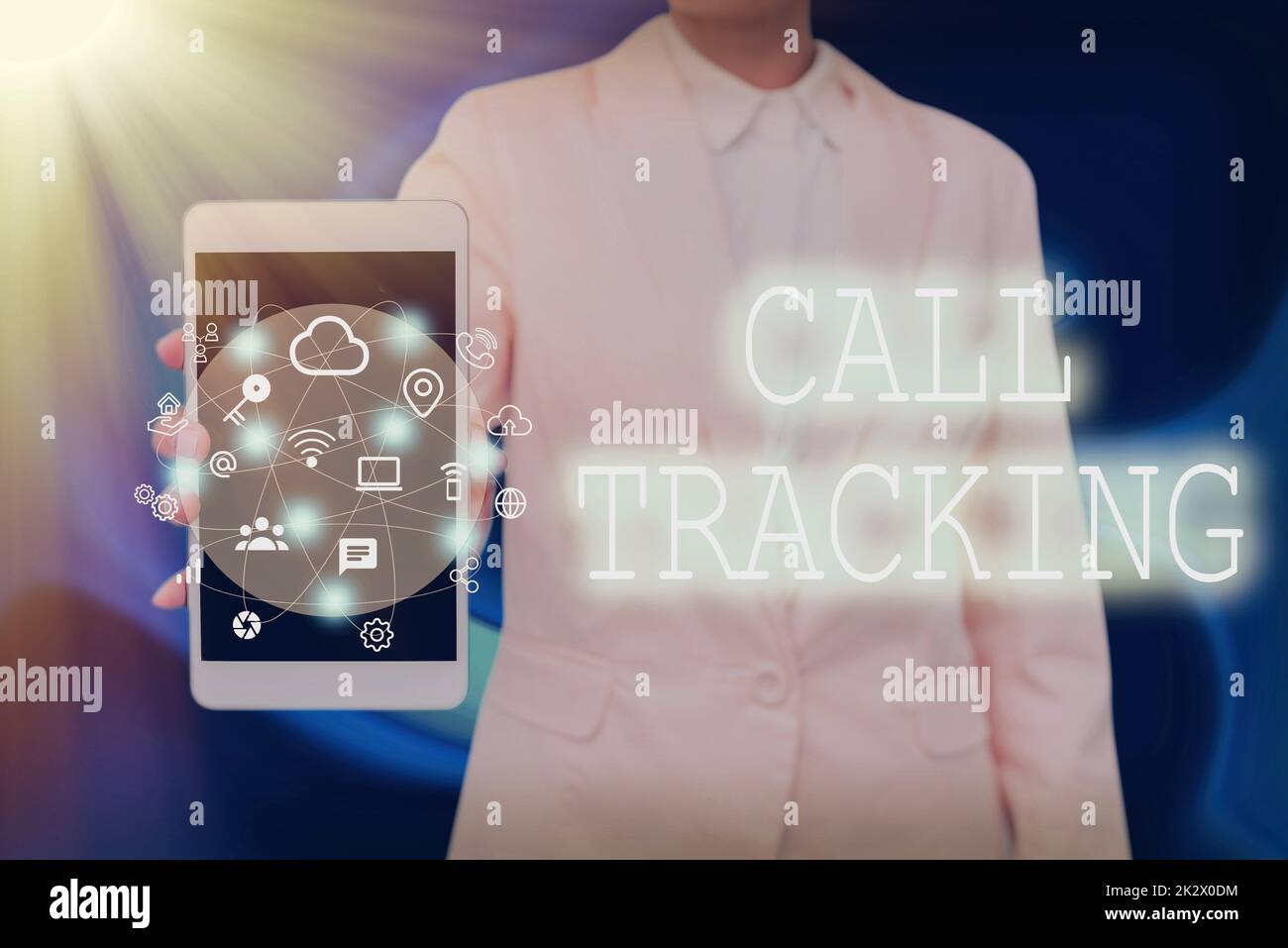 Text showing inspiration Call Tracking. Word for Organic search engine ...