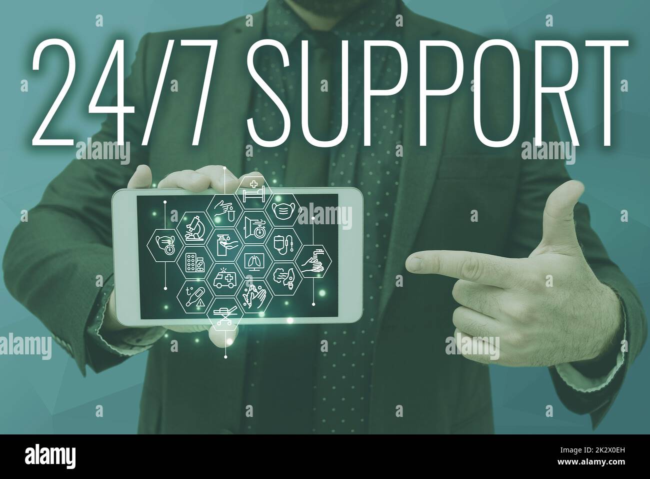 Conceptual display 24 Or 7 Support. Business idea Giving assistance to ...
