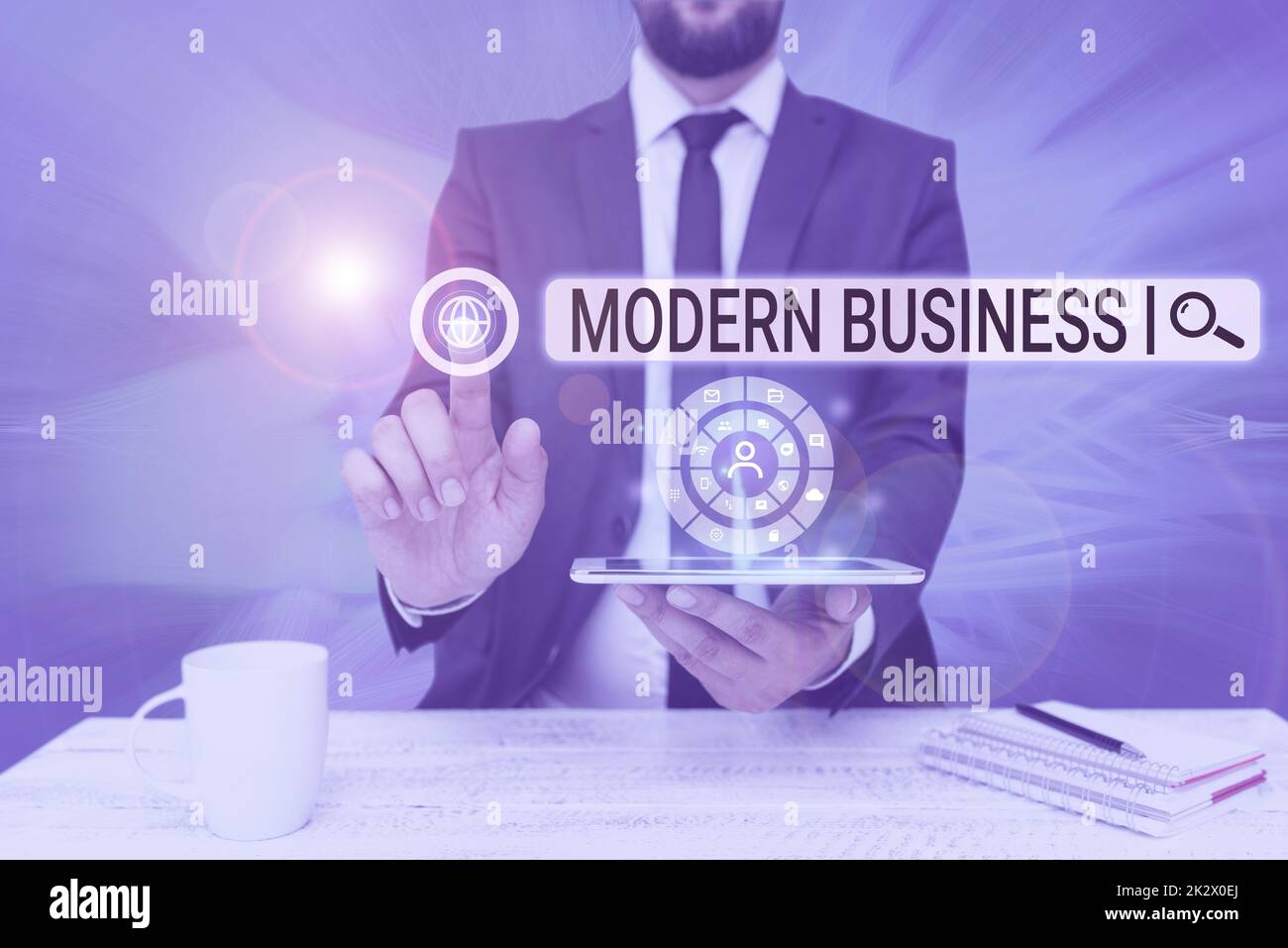 Text showing inspiration Modern Business. Business approach ...