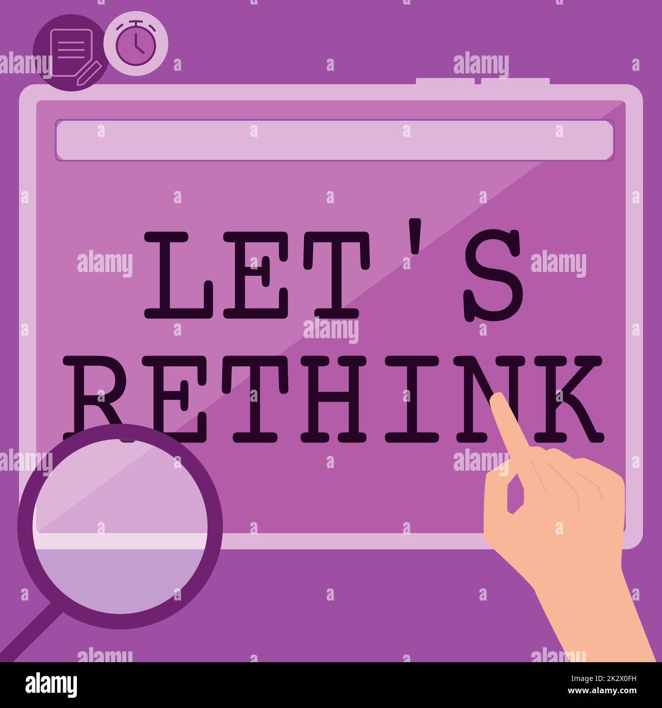 Hand writing sign Let S Rethink. Conceptual photo an Afterthought To ...