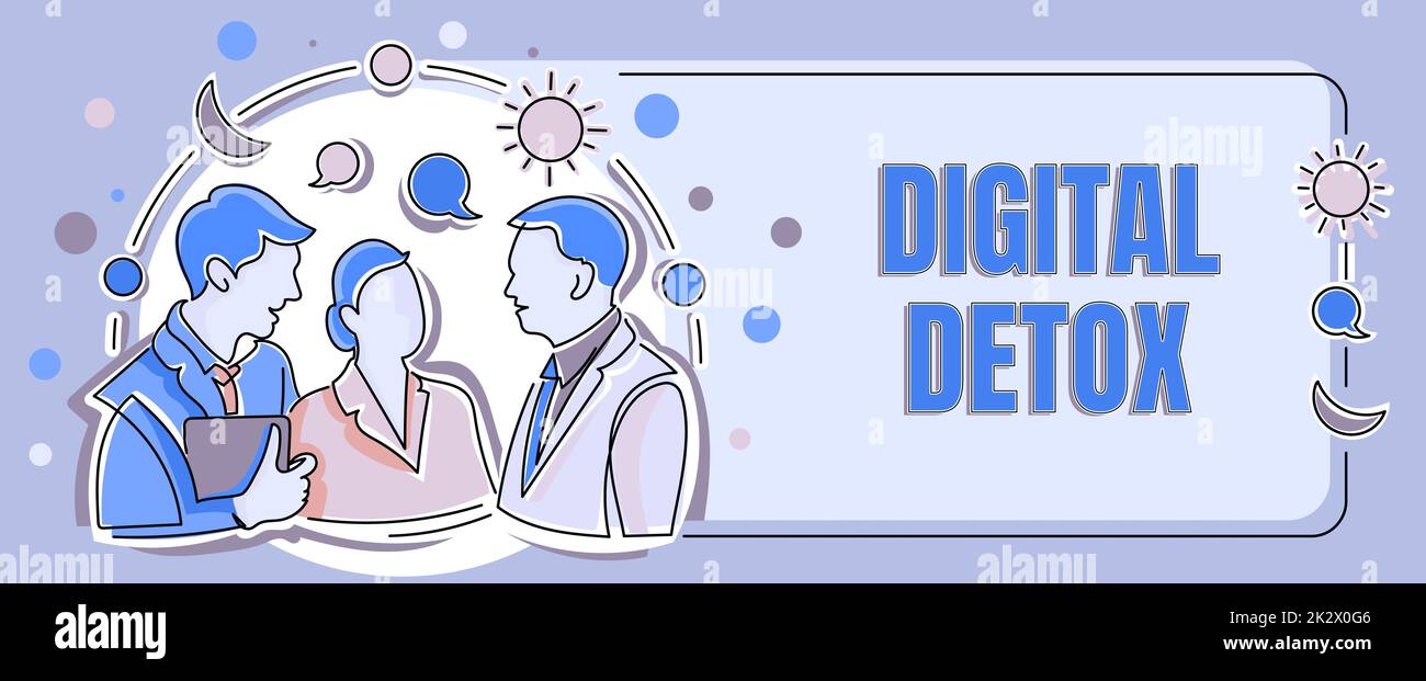 Text caption presenting Digital Detox. Word Written on Free of ...
