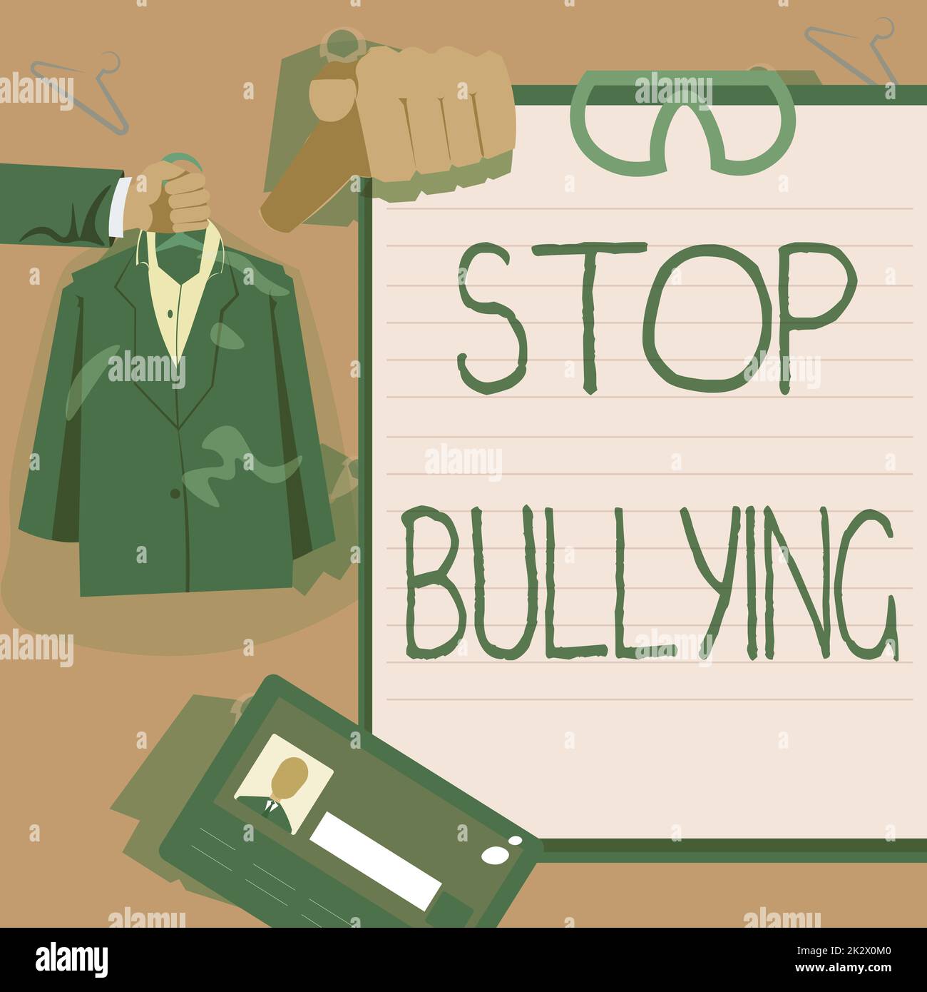 Hand writing sign Stop Bullying. Business concept Fight and Eliminate ...