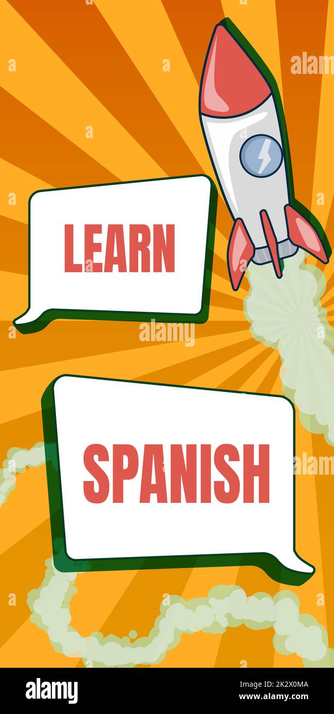 Conceptual caption Learn Spanish. Business concept Translation Language ...