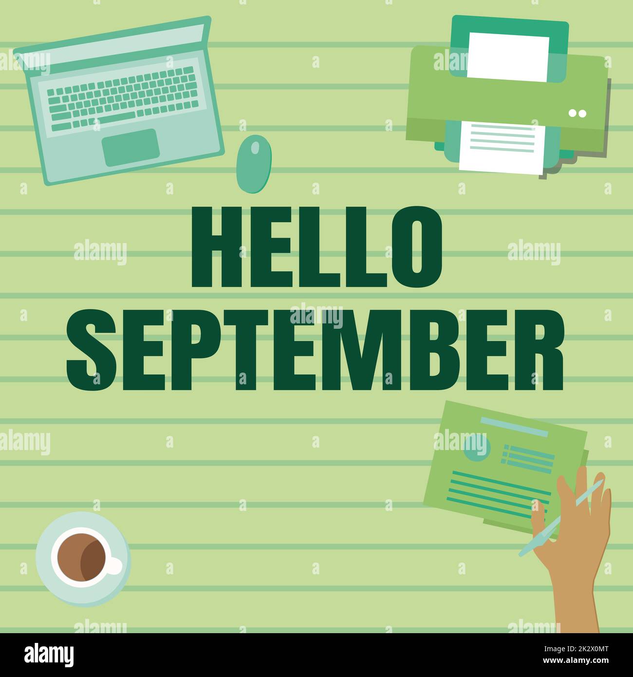 Conceptual caption Hello September. Word for Eagerly wanting a warm ...