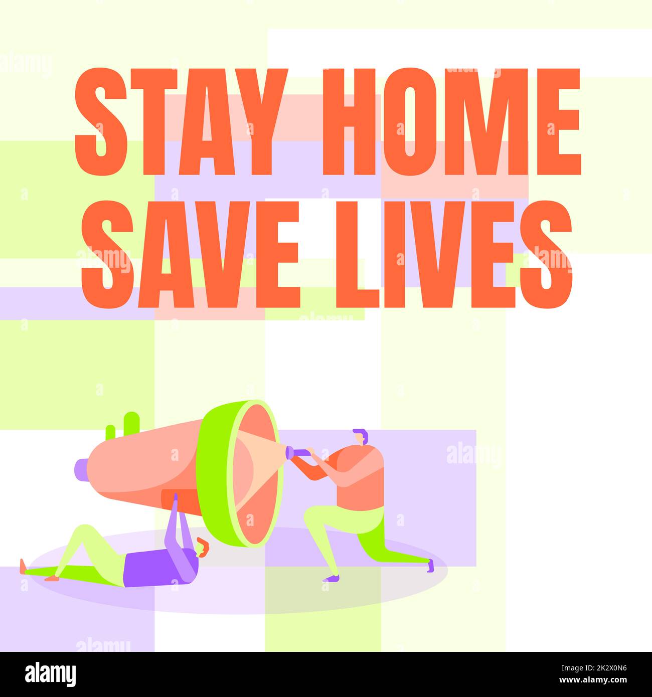 Hand writing sign Stay Home Save Lives. Business overview lessen the ...