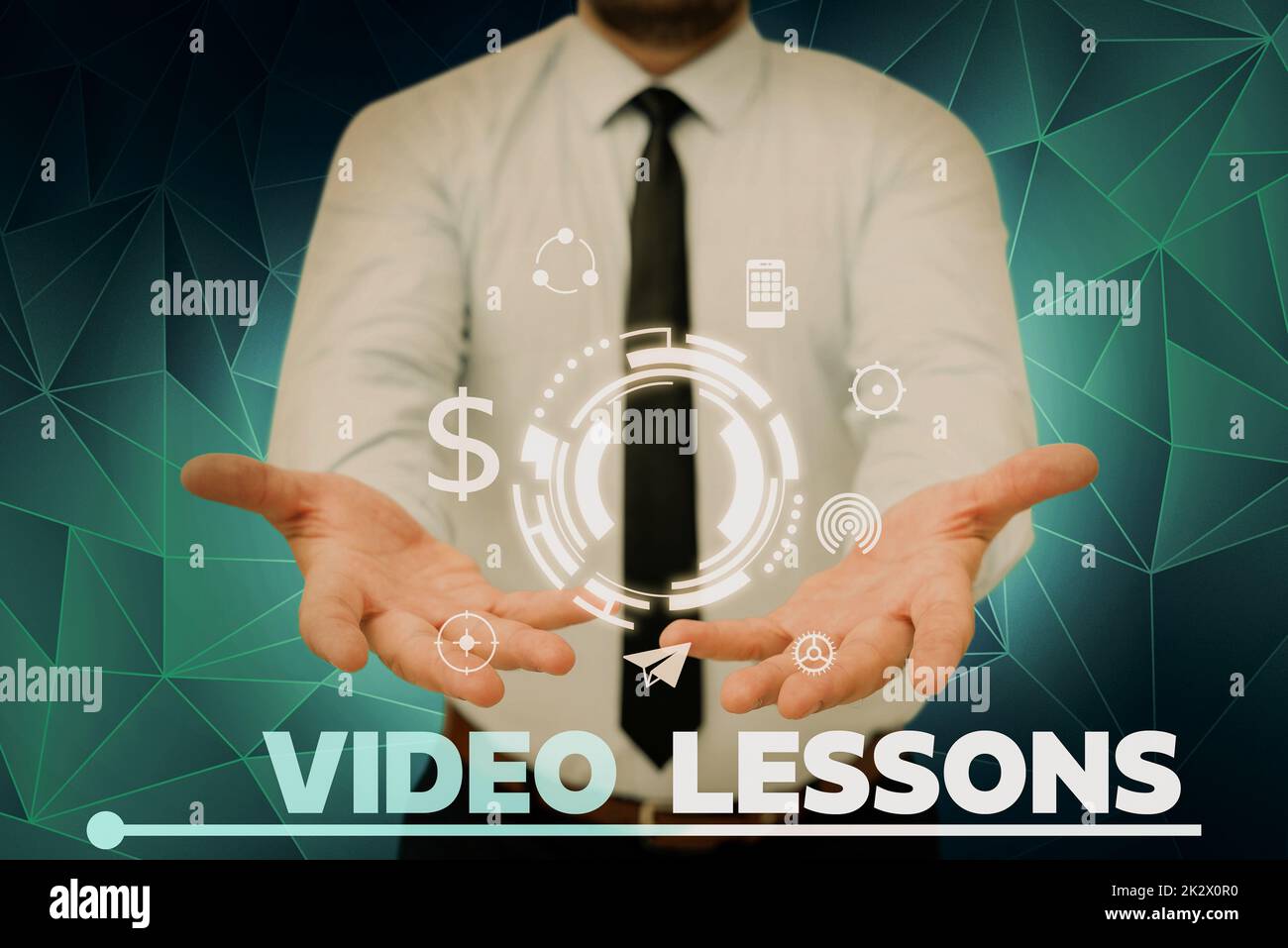 Text caption presenting Video Lessons. Business approach Online ...