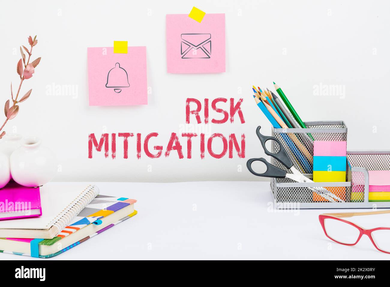 Text Caption Presenting Risk Mitigation Business Concept Strategy To