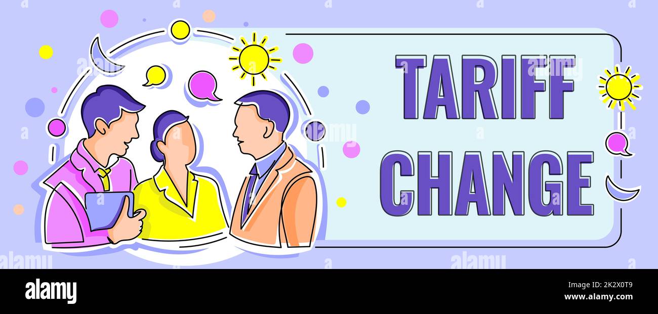 Writing displaying text Tariff Change. Business showcase Amendment of ...