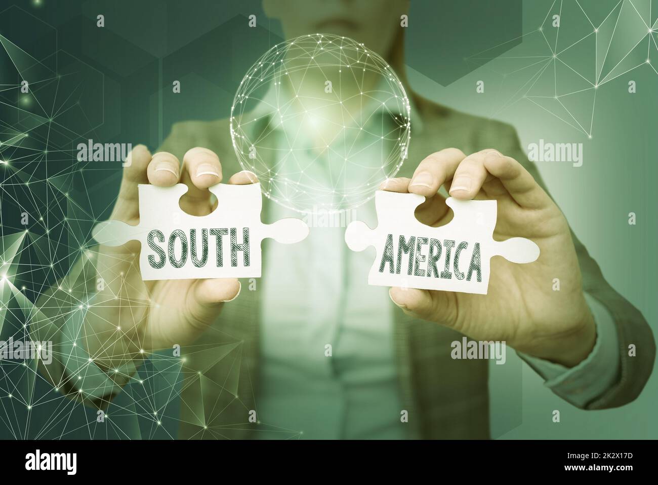 Conceptual display South America. Word Written on Continent in Western ...